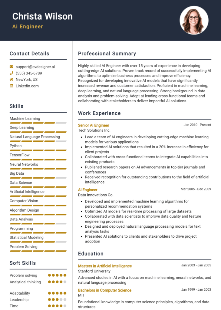 14 Data Scientist CV Examples And Templates for 2025 - CVDesigner.ai