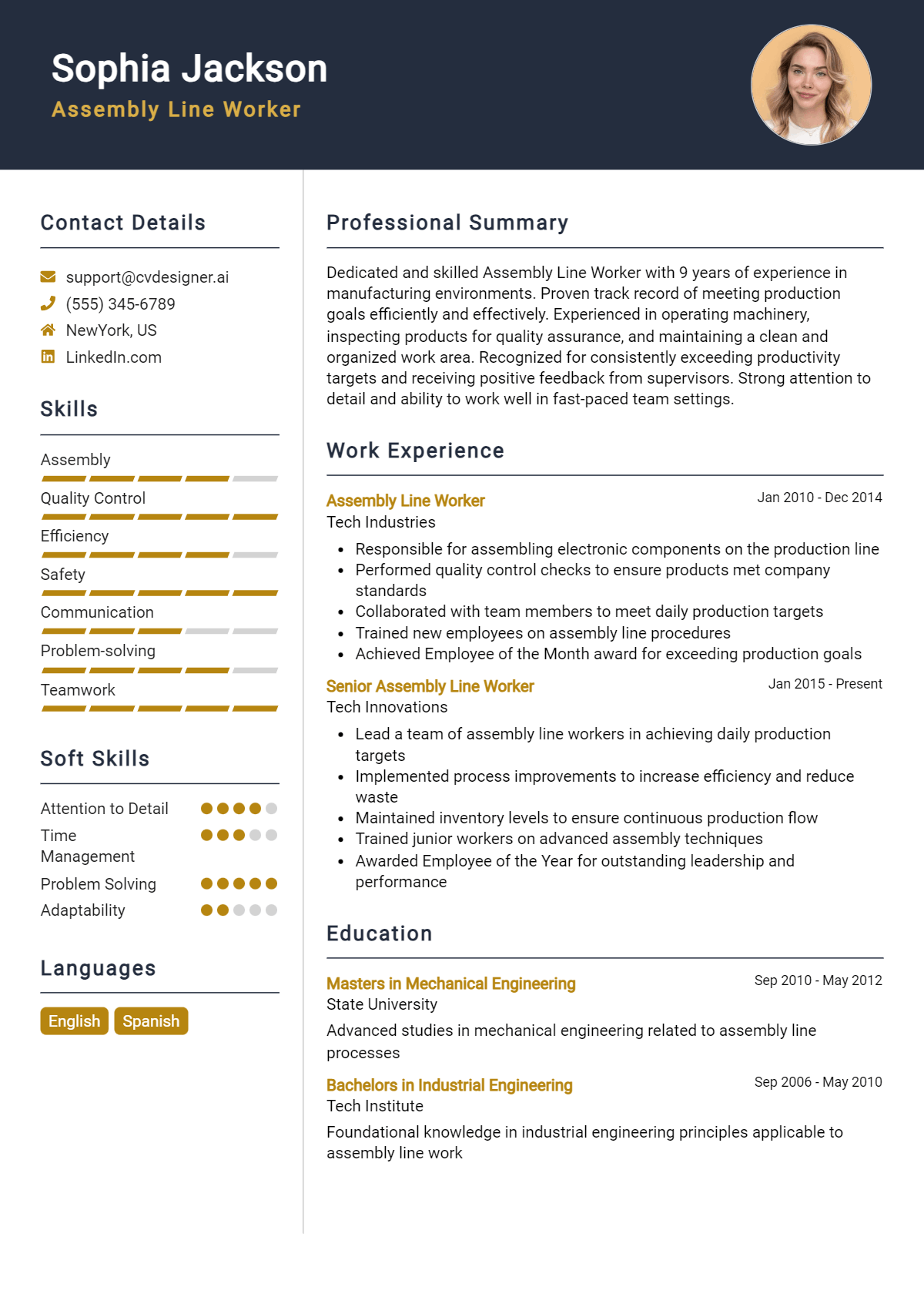 Assembly Line Worker Resume Example for 2025: Free Downloadable ... Assembly Line Worker Resume Example for 2025: Free Downloadable ...