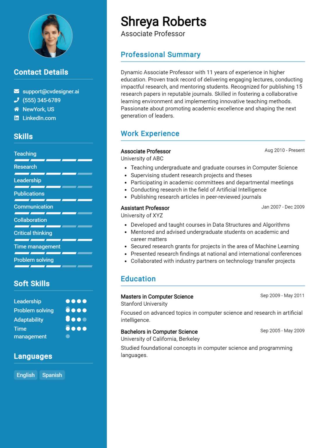 Associate Professor Resume Example for 2025: How to Craft a Winning CV ...