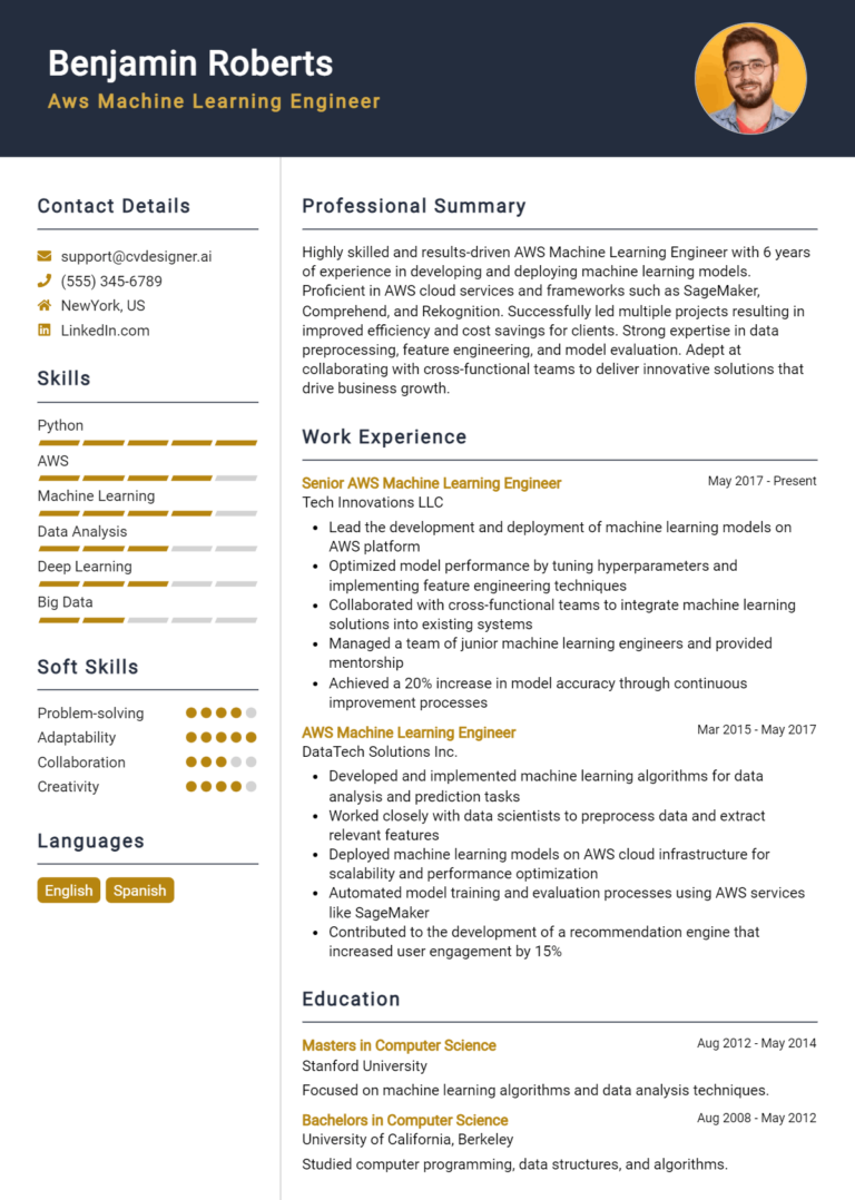 10 AWS DevOps Engineer Resume Examples for 2025: Free Templates ...
