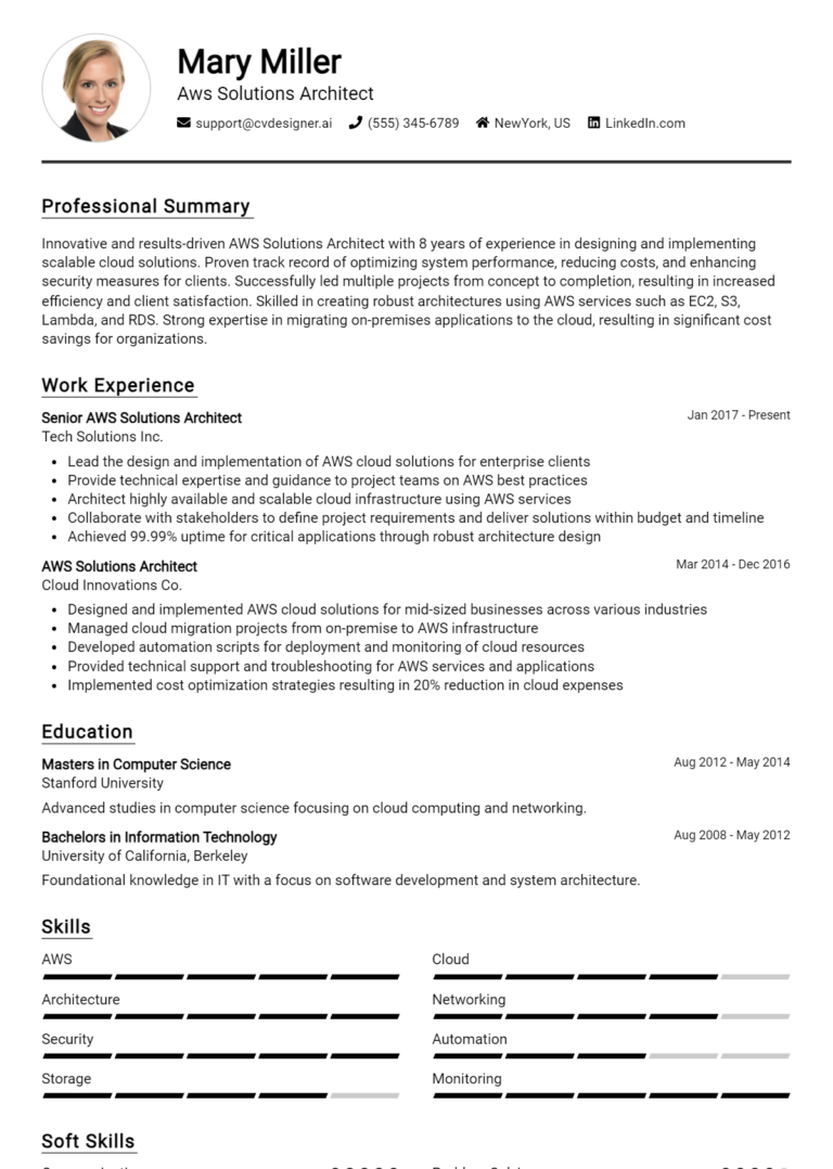 10 AWS DevOps Engineer Resume Examples for 2025: Free Templates ...