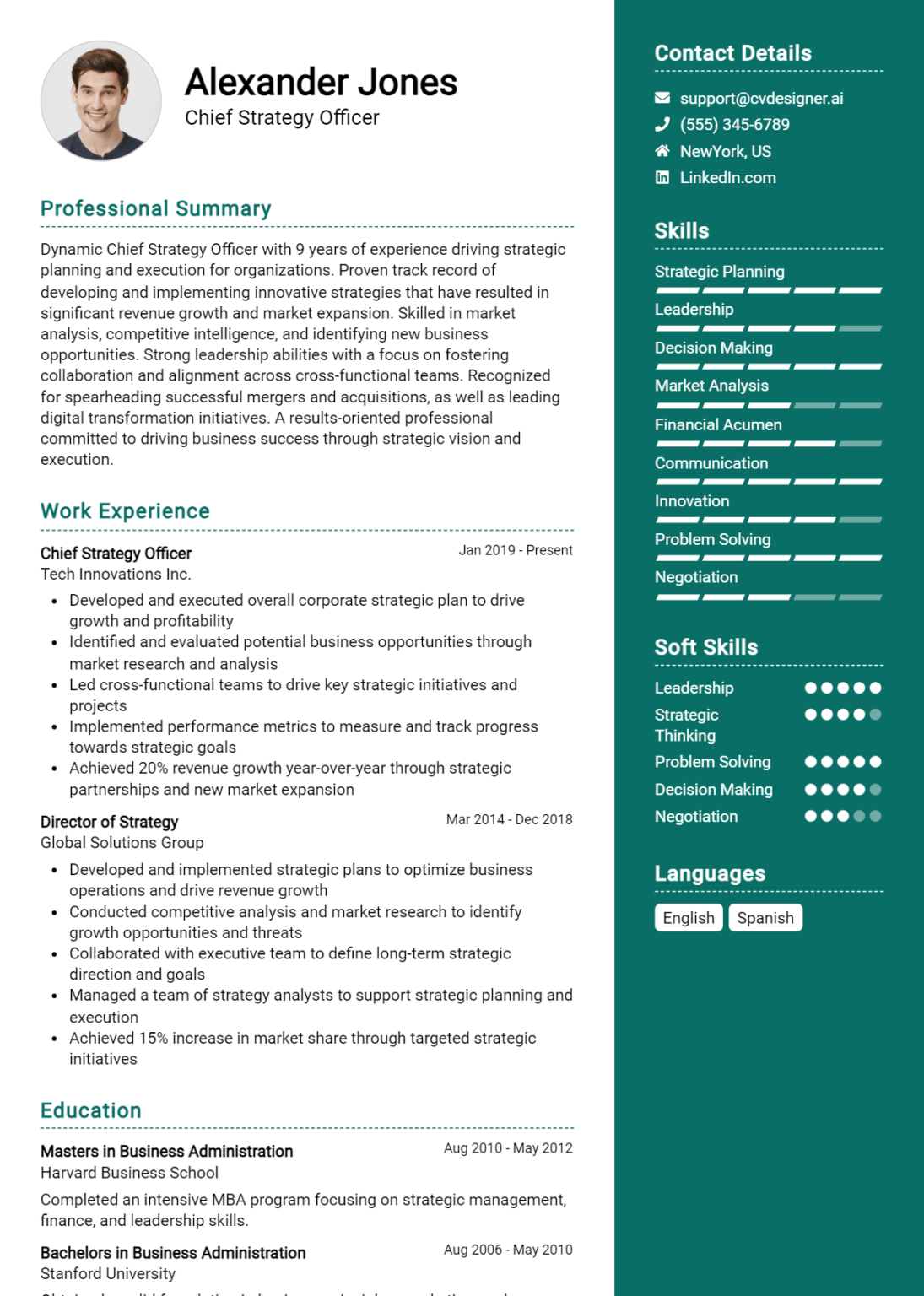 Chief Strategy Officer Resume Example For 2024 Free Templates