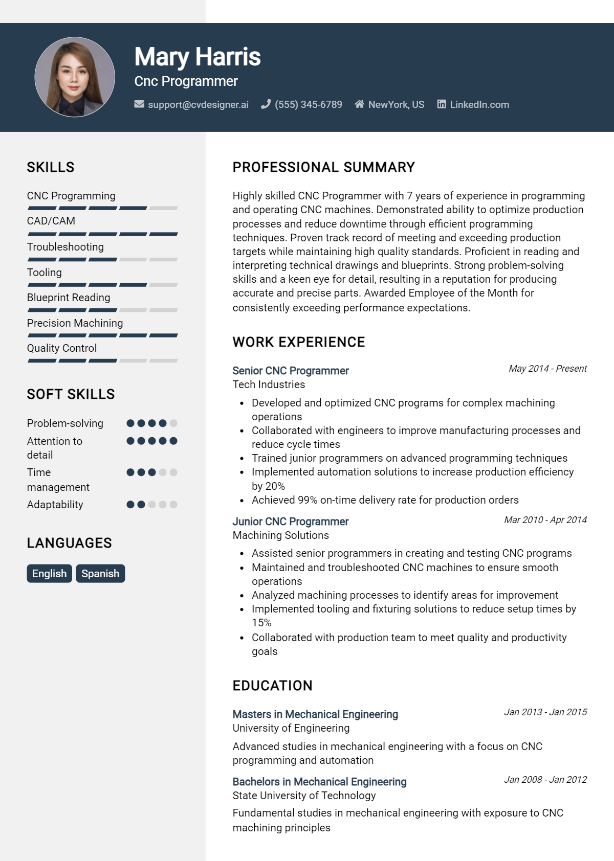 15 Senior Programmer Resume Examples And Templates for 2025 - CVDesigner.ai