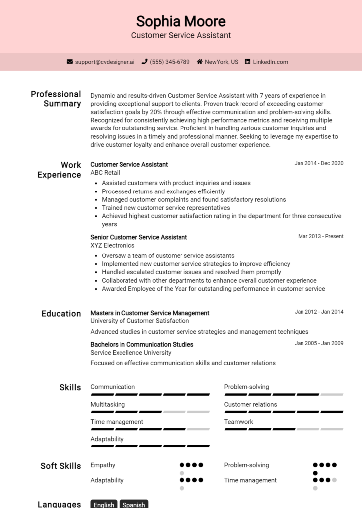 9 Customer Advocate Resume Examples And Templates for 2025 - CVDesigner.ai