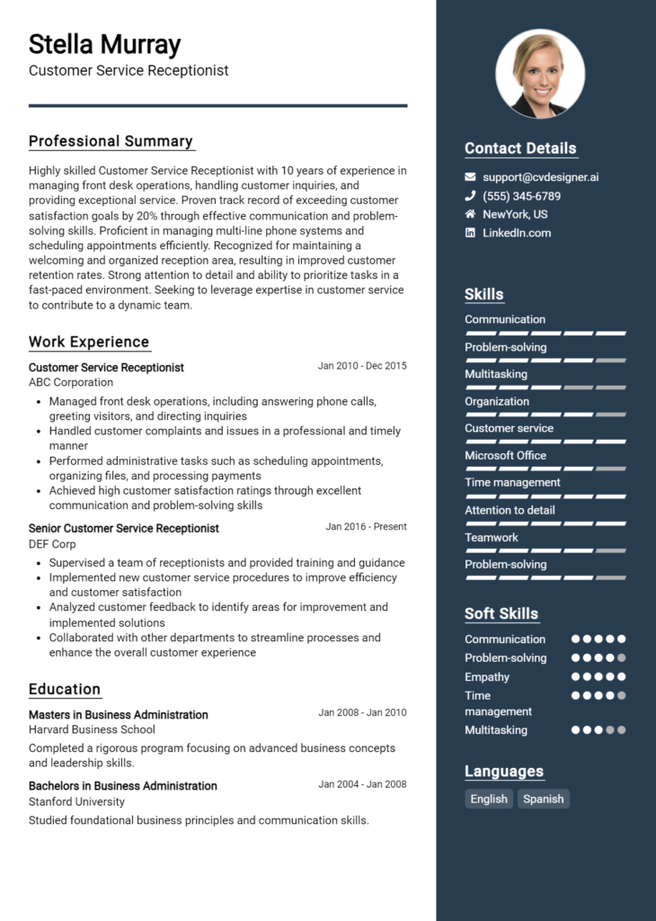 7 Security Receptionist Resume Examples for 2025: Free Examples ...