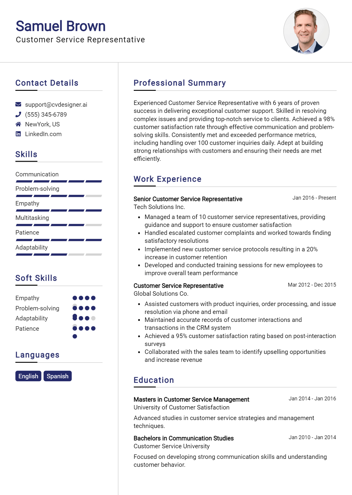 9 Customer Advocate Resume Examples And Templates for 2025 - CVDesigner.ai