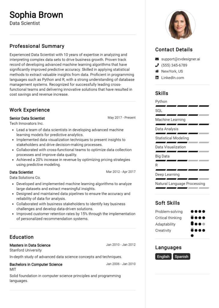 9 Scientist Resume Examples for 2024: Top CV Skills - CVDesigner.ai
