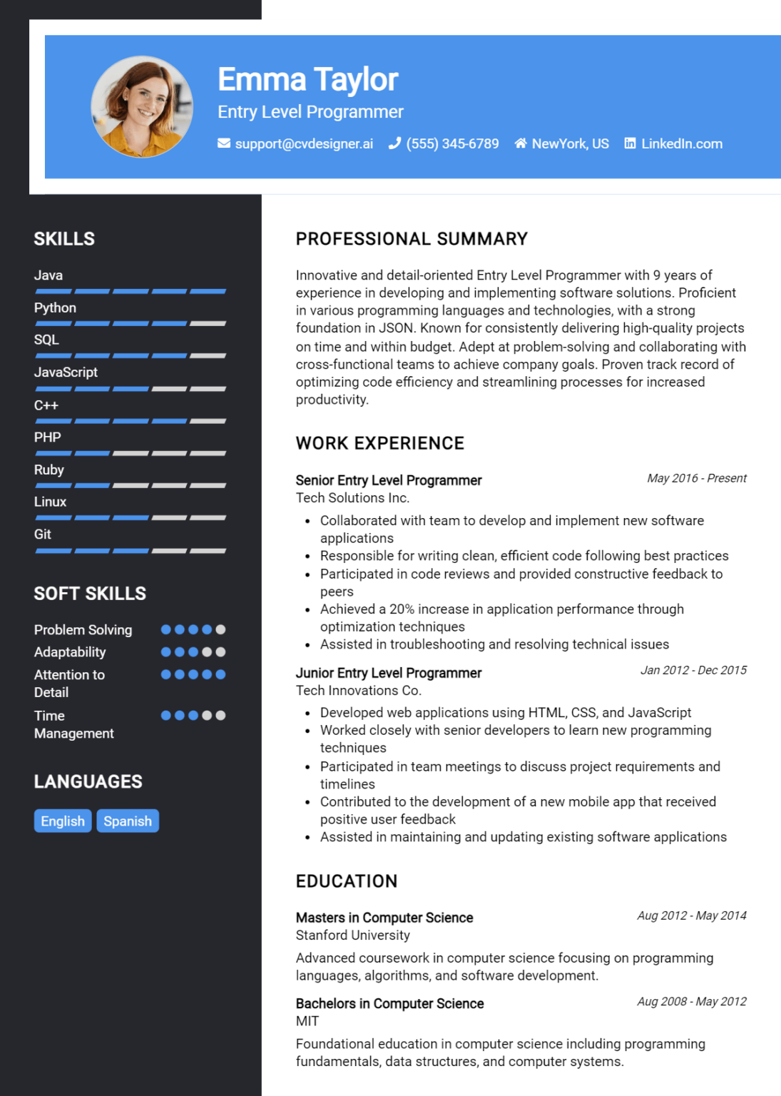 15 Database Programmer Resume Examples And Templates for 2025 ...