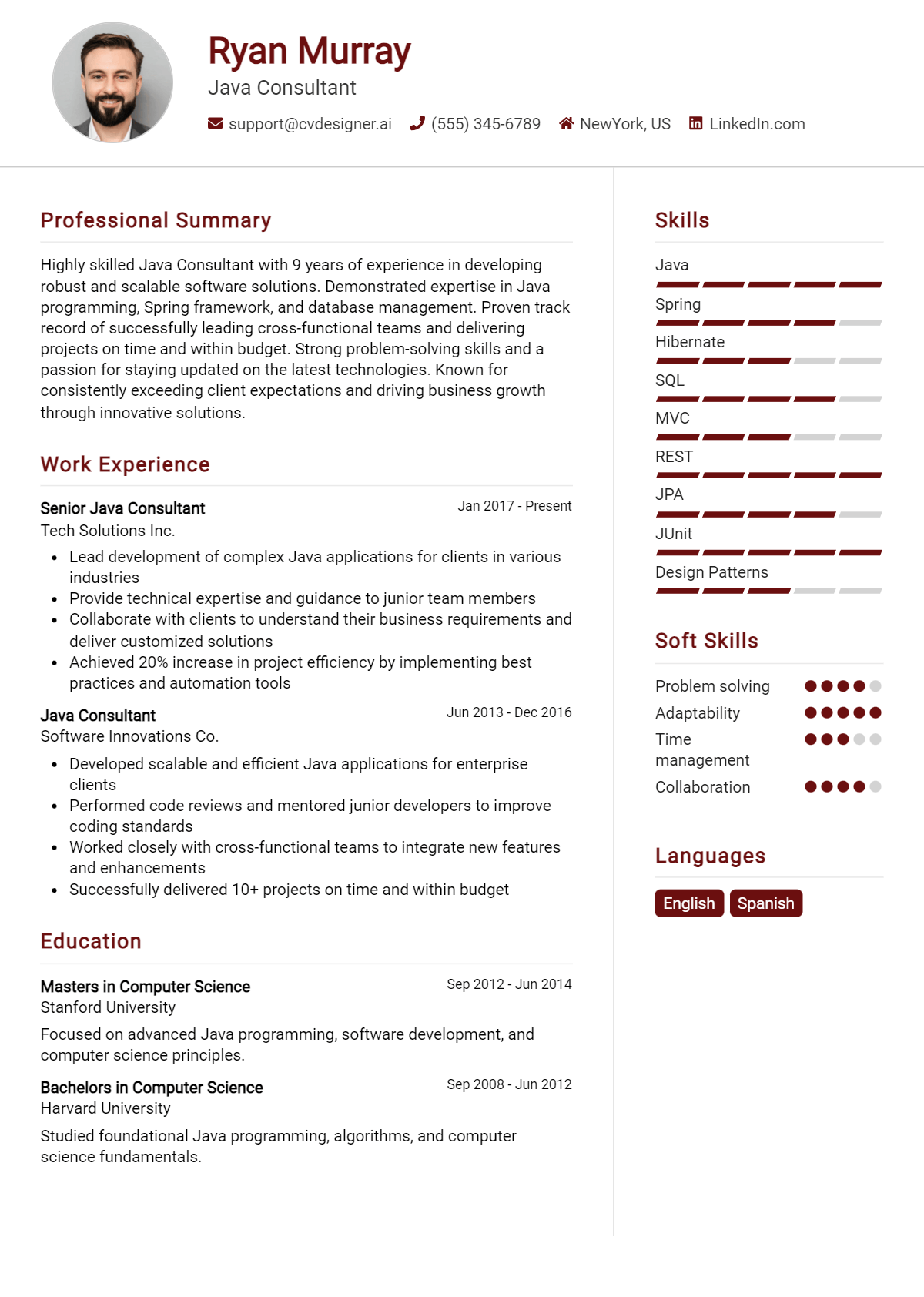 12 Java Software Engineer Resume Examples And Templates for 2024 ...