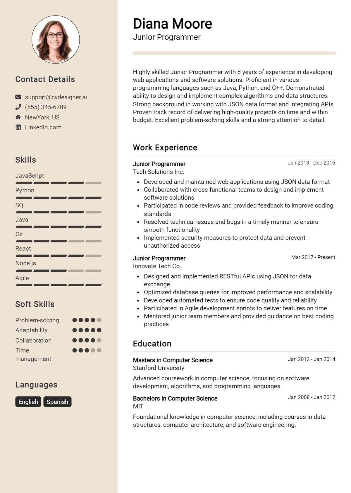 15 Senior Programmer Resume Examples And Templates for 2025 - CVDesigner.ai