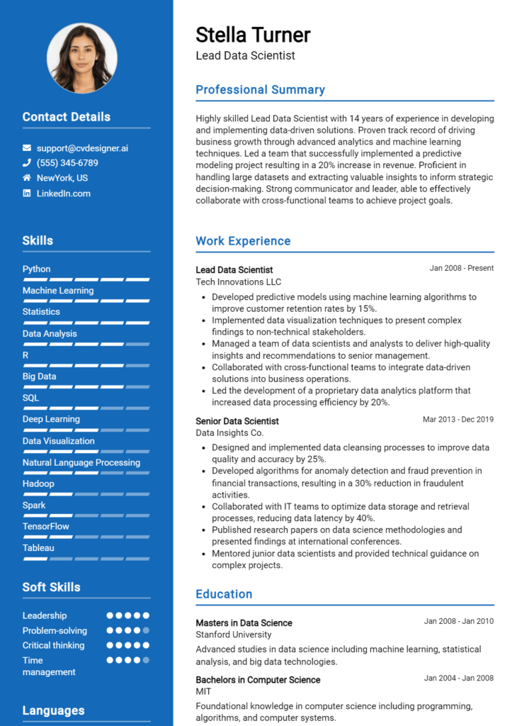 18 Data Engineer CV Examples And Downloadable Templates for 2025 ...