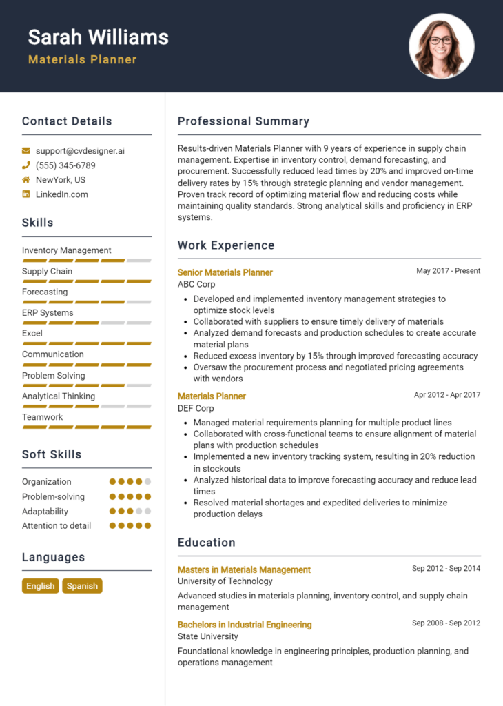 5 Materials Coordinator Resume Examples For 2025 Tips To Stand Out Cvdesignerai 