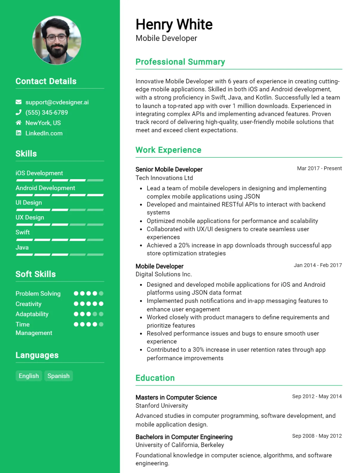 Mobile Developer CV Example For 2025: Strategies & Templates ...