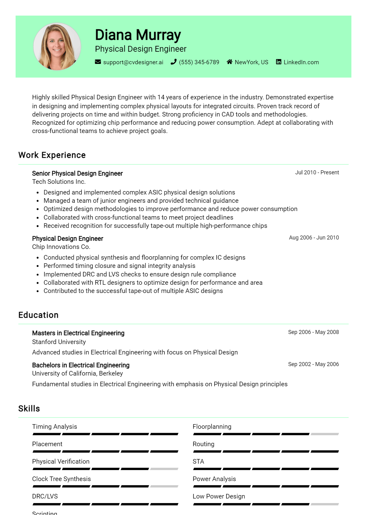 12 Physical Design Engineer Resume Examples And Templates for 2024 ...