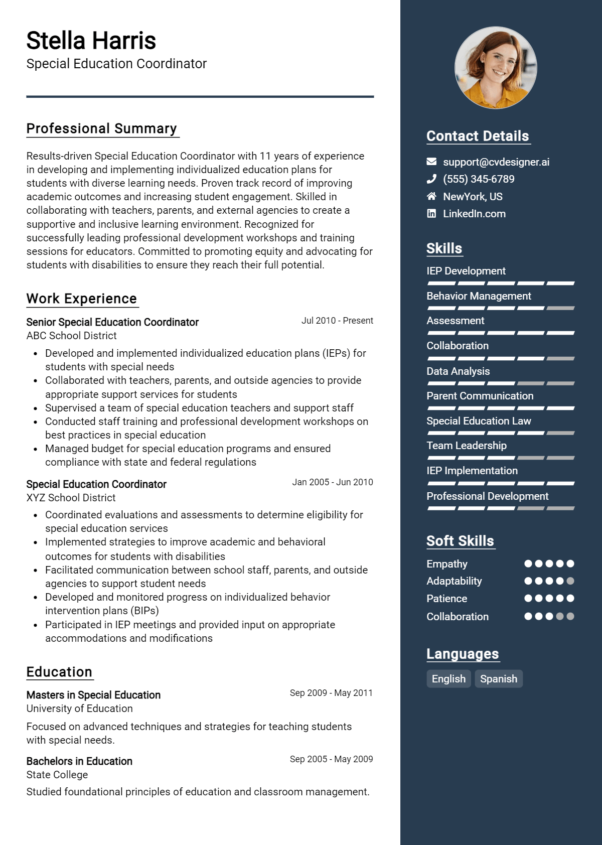 Special Education Coordinator Resume Example for 2024: Tips & Templates ...