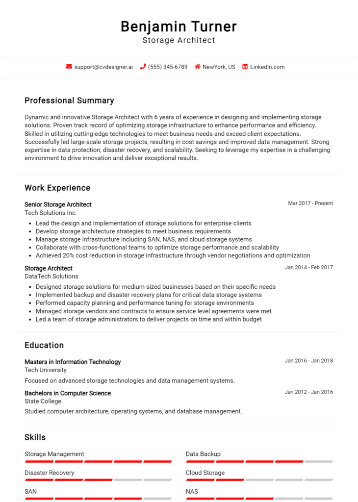 16 IT Architect Resume Examples And Templates for 2025 - CVDesigner.ai