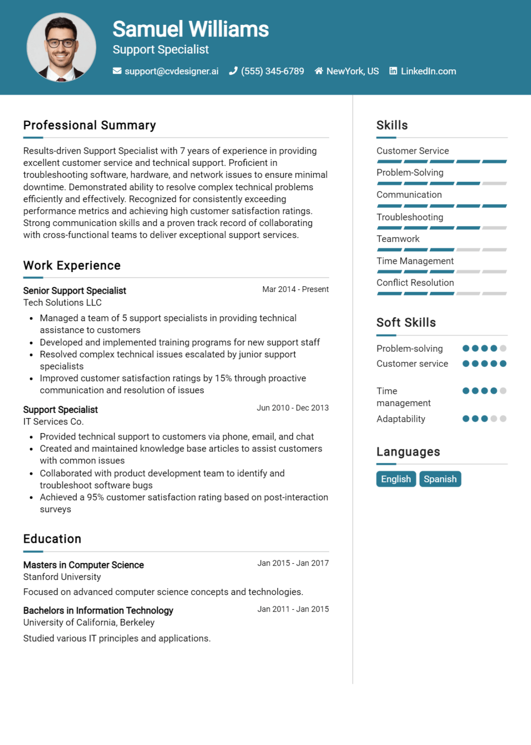 16 IT Support Specialist Resume Examples And Templates for 2025 ...