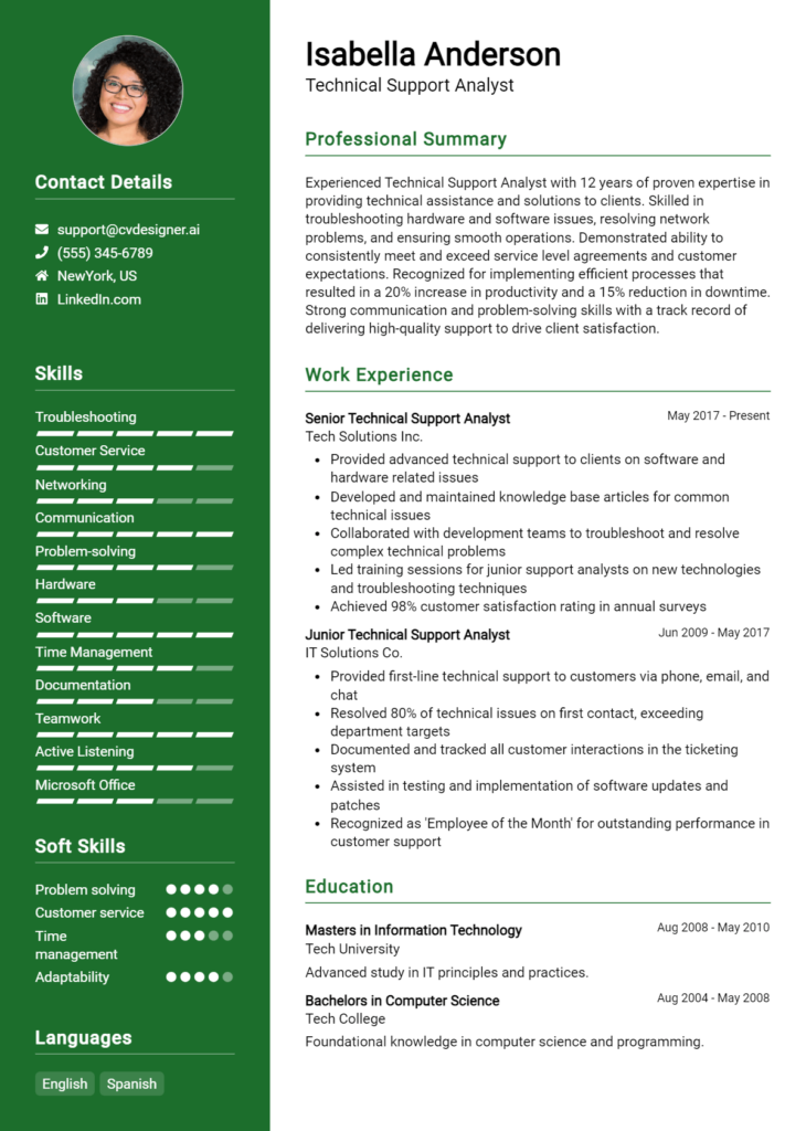 12 Support Analyst Resume Examples And Templates for 2024 - CVDesigner.ai 12 Support Analyst Resume Examples And Templates for 2024 - CVDesigner.ai