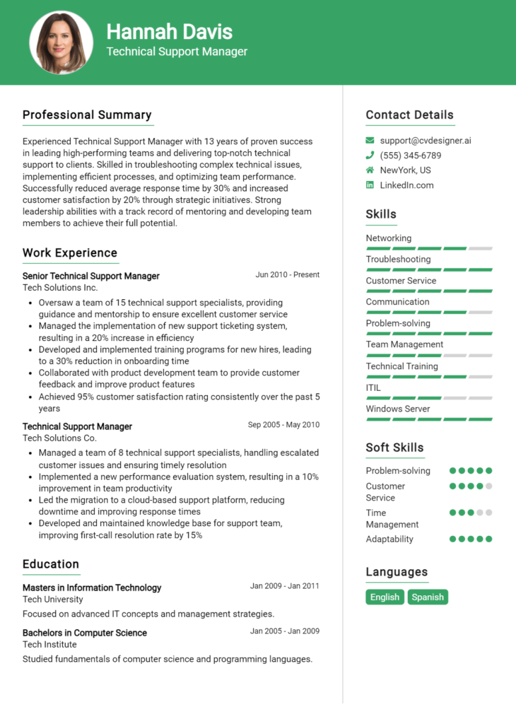 12 Support Analyst Resume Examples And Templates for 2024 - CVDesigner.ai