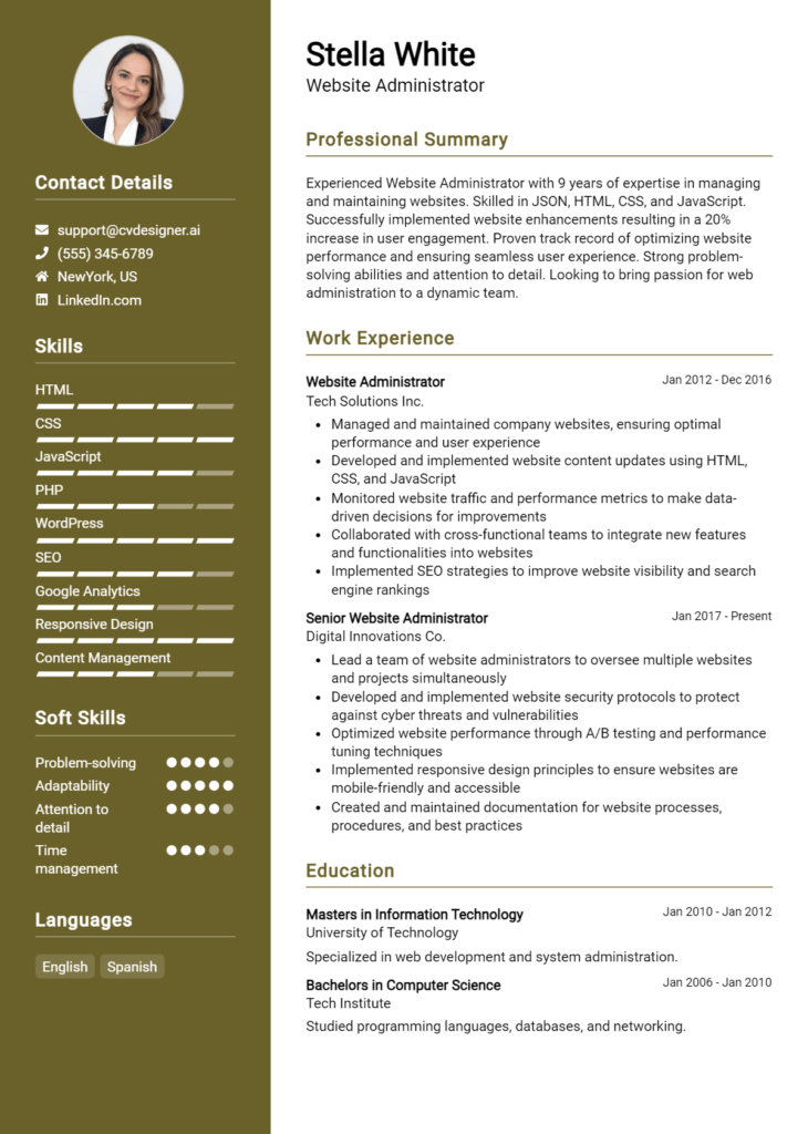 18 Web Content Manager Resume Examples for 2025: Best Writing Tips - CVDesigner.ai