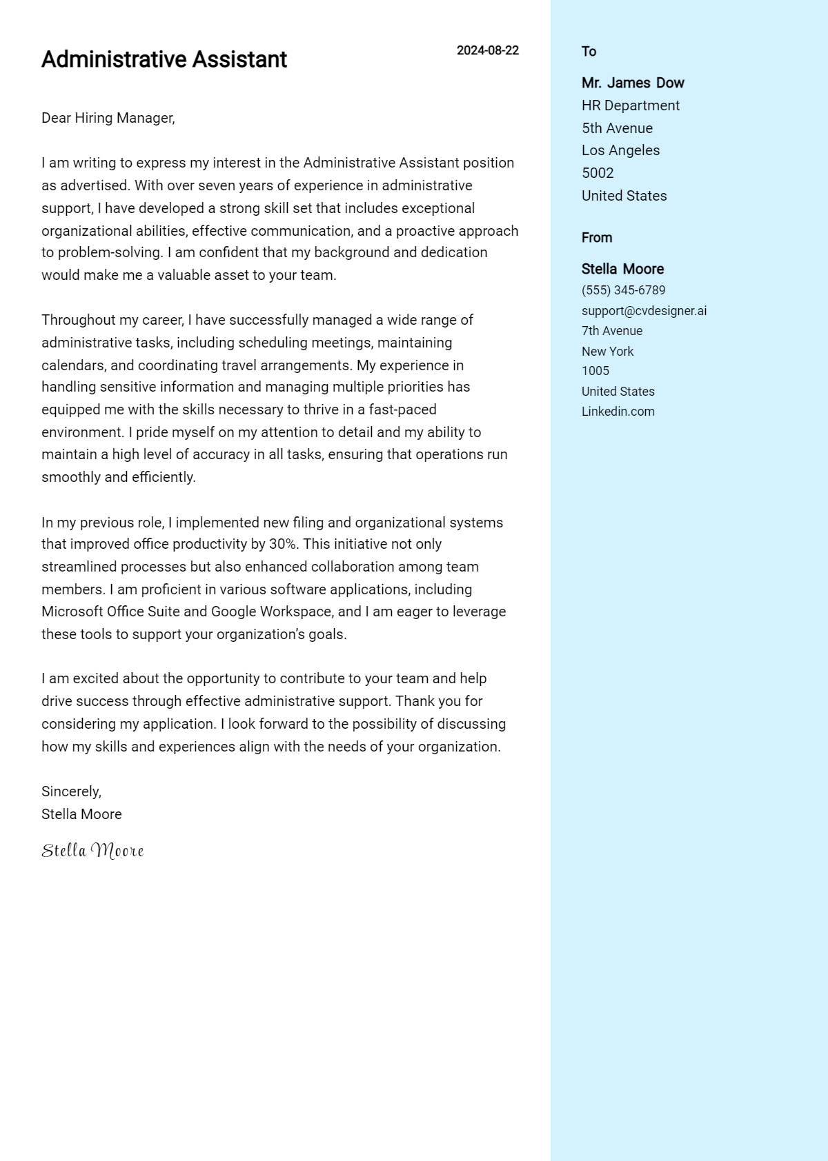 17 Administrative Assistant Cover Letter Examples for 2024: Tips ...