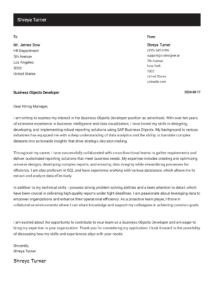 Business Objects Developer Cover Letter Example for 2024 (Free ...