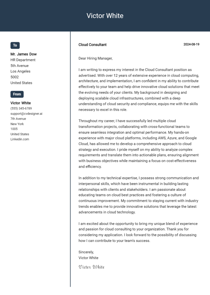 20 IT Consultant Cover Letter Examples for 2024: Expert Tips ... 20 IT Consultant Cover Letter Examples for 2024: Expert Tips ...