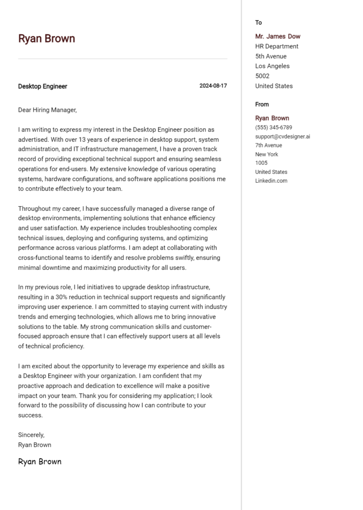 18 Senior Systems Engineer Cover Letter Examples for 2024 (Downloadable ...