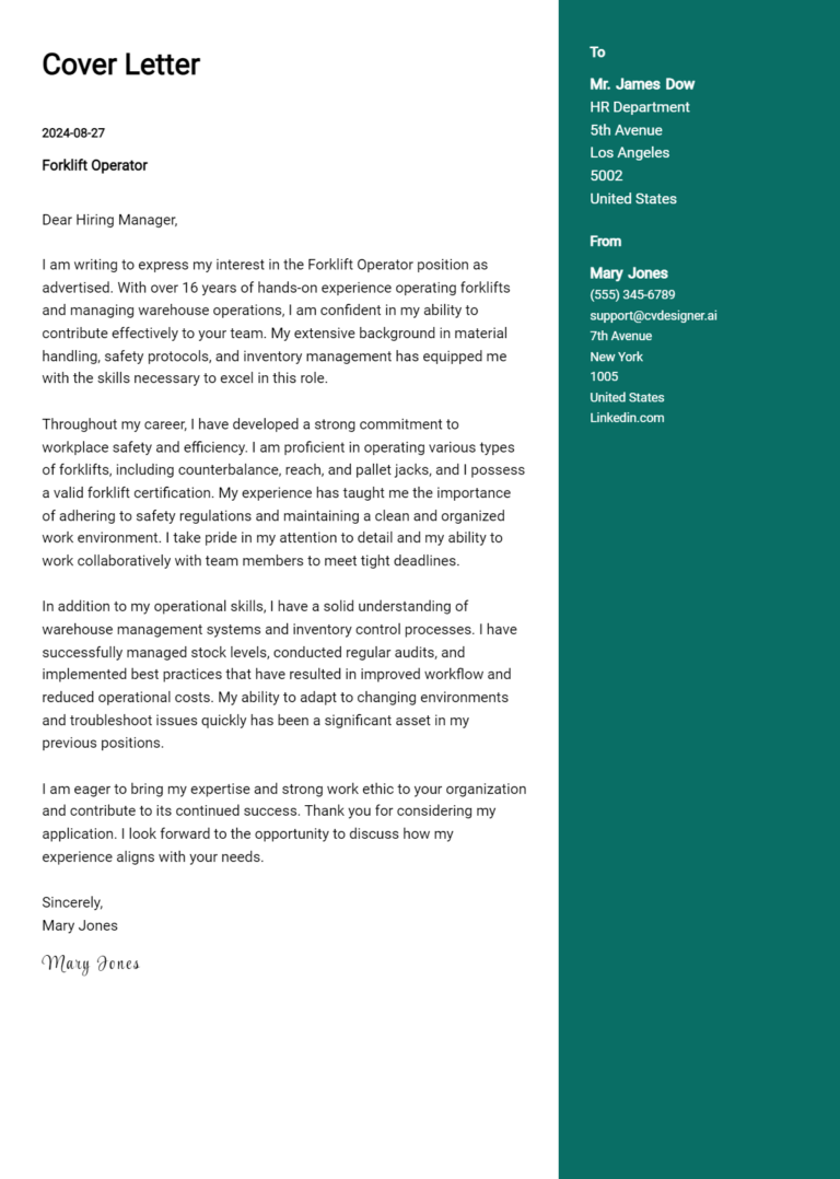 18 Machine Operator Cover Letter Examples for 2024: Tips & Templates ...