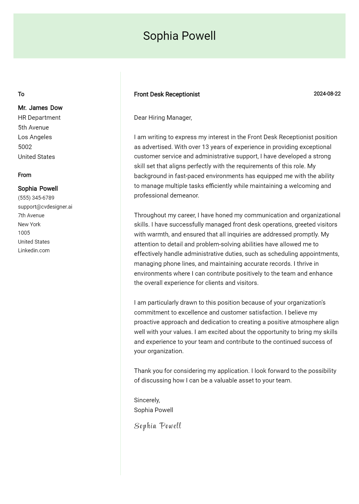 16 Front Desk Coordinator Cover Letter Examples For 2024: Proven Tips