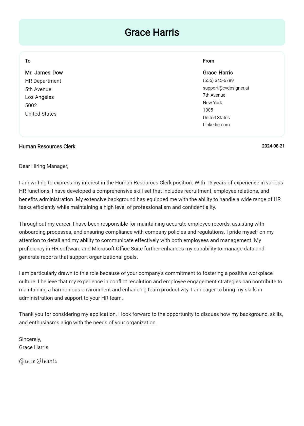 16 Operations Clerk Cover Letter Examples For 2024 Downloadable Cvdesignerai 