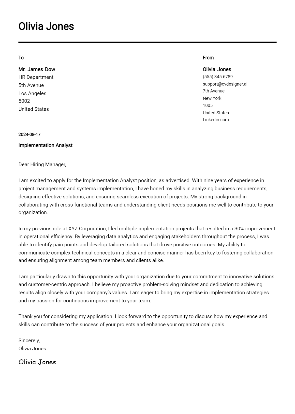 26 Analyst Cover Letter Examples for 2024 (Downloadable) - CVDesigner.ai