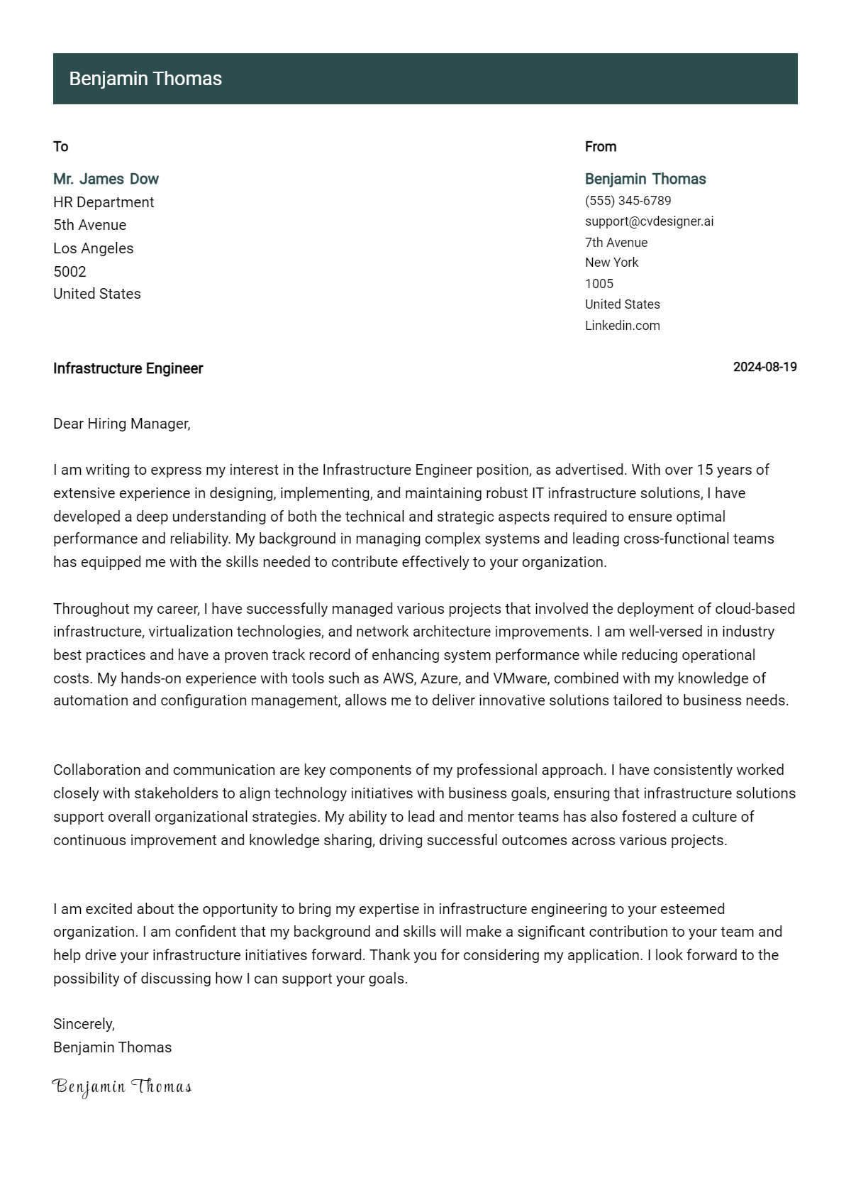 18 Senior Systems Engineer Cover Letter Examples for 2024 (Downloadable ...