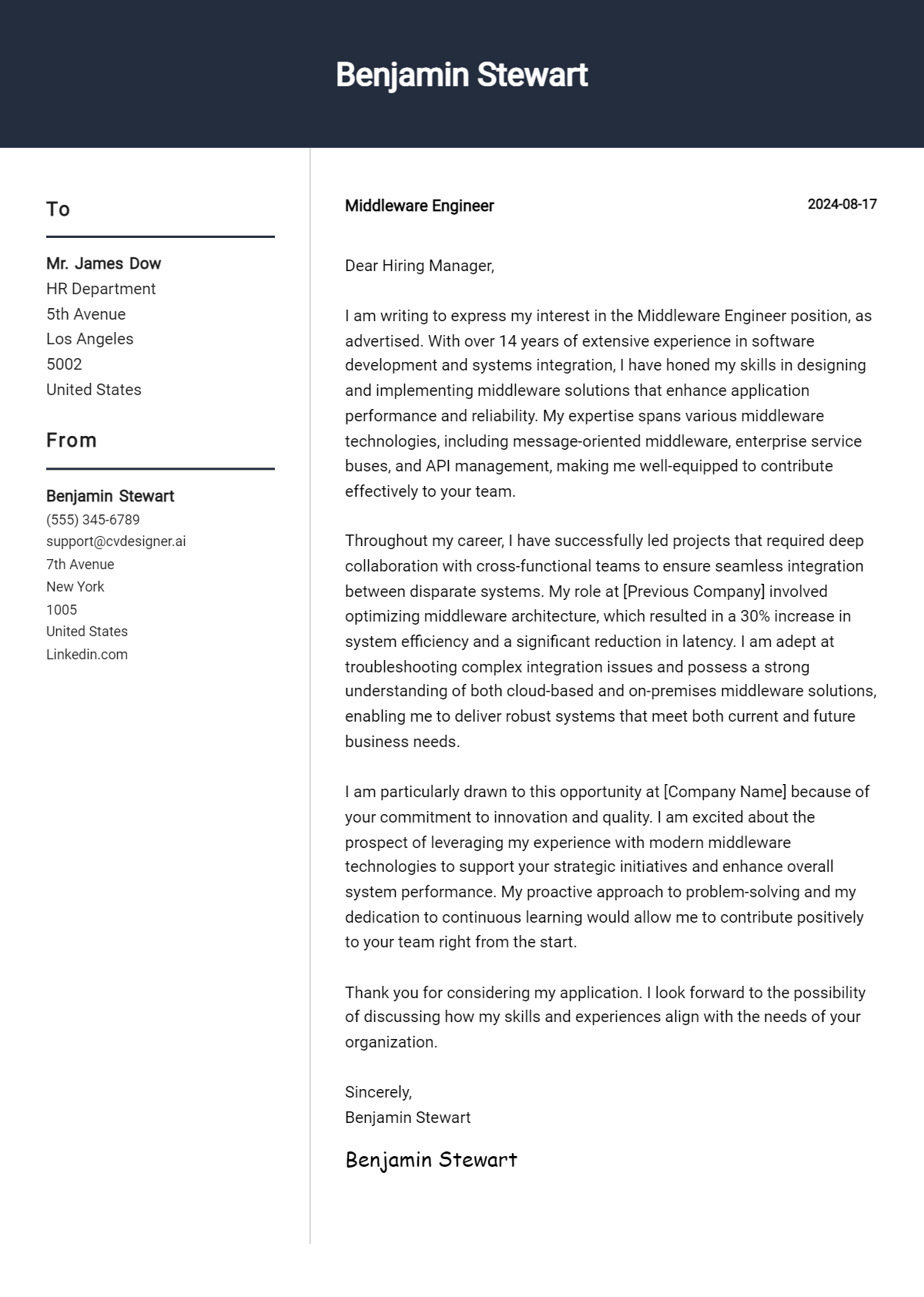 18 Senior Systems Engineer Cover Letter Examples for 2024 (Downloadable ...