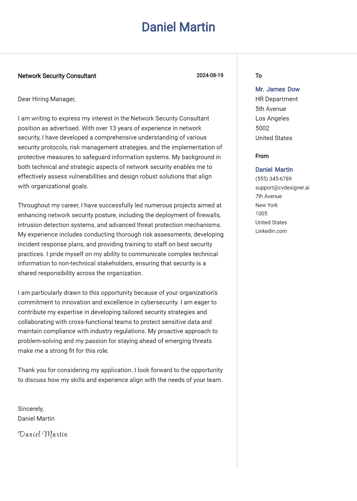 10 Security Analyst Cover Letter Example for 2025 (Free Templates ...
