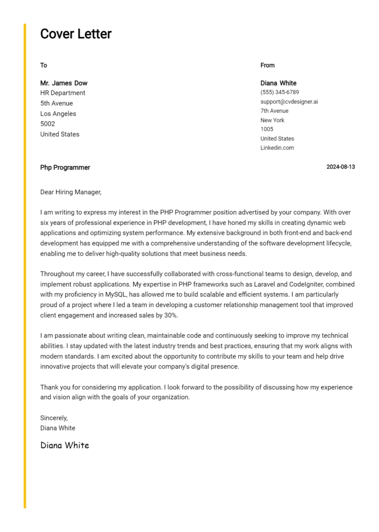 20 Program Manager Cover Letter Examples & Samples for 2024 - CVDesigner.ai