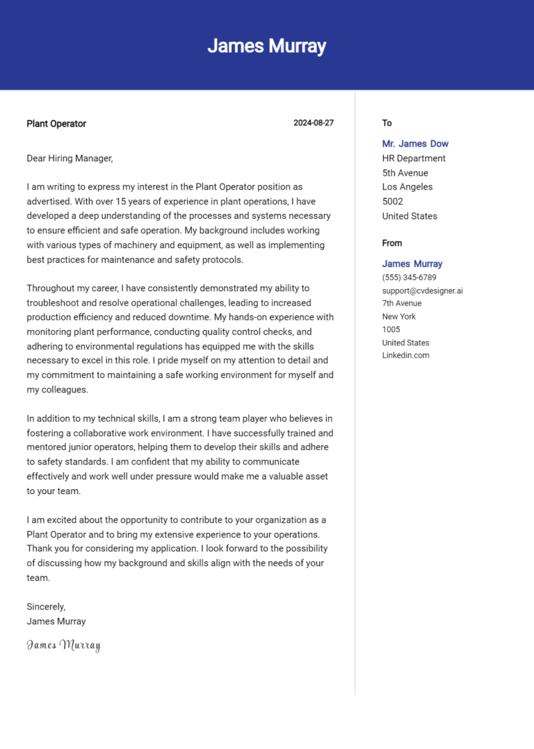 18 Machine Operator Cover Letter Examples for 2024: Tips & Templates ...