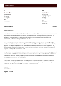 20 Program Manager Cover Letter Examples & Samples for 2024 - CVDesigner.ai