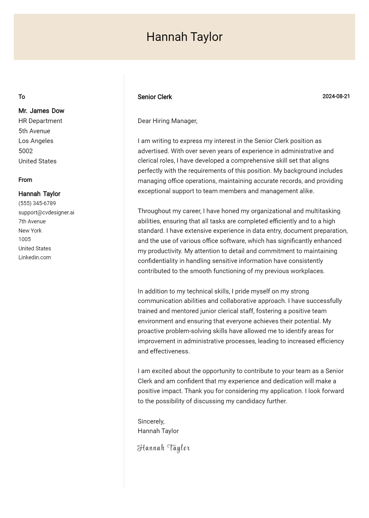 18 Front Office Clerk Cover Letter Examples for 2024 (Writing Guide ...