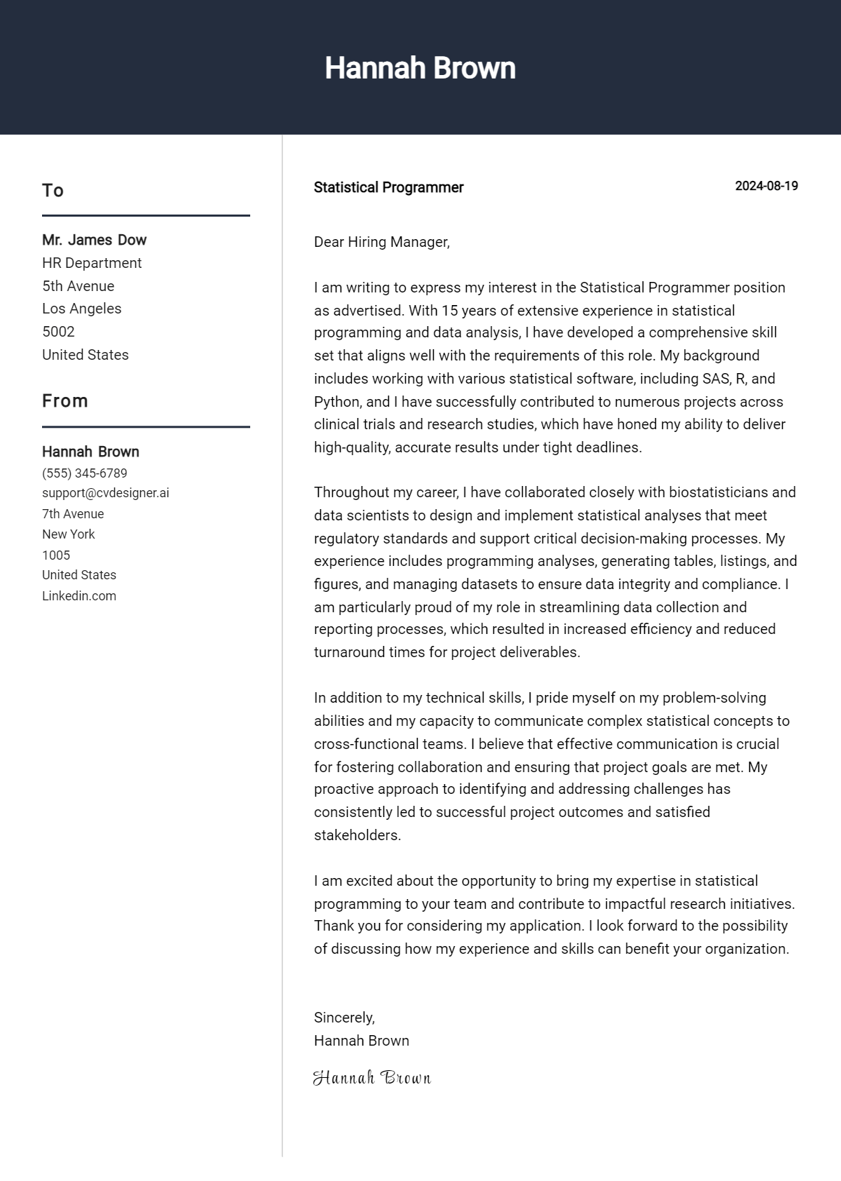 20 Program Manager Cover Letter Examples & Samples for 2024 - CVDesigner.ai