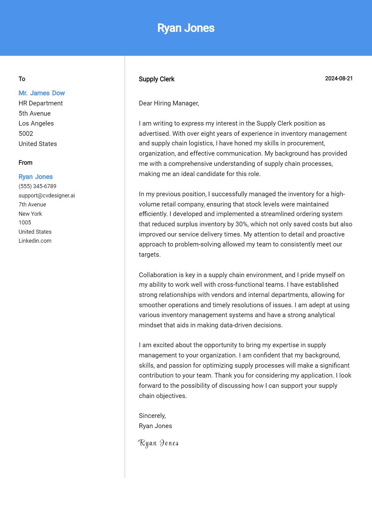 18 Front Office Clerk Cover Letter Examples for 2024 (Writing Guide ...