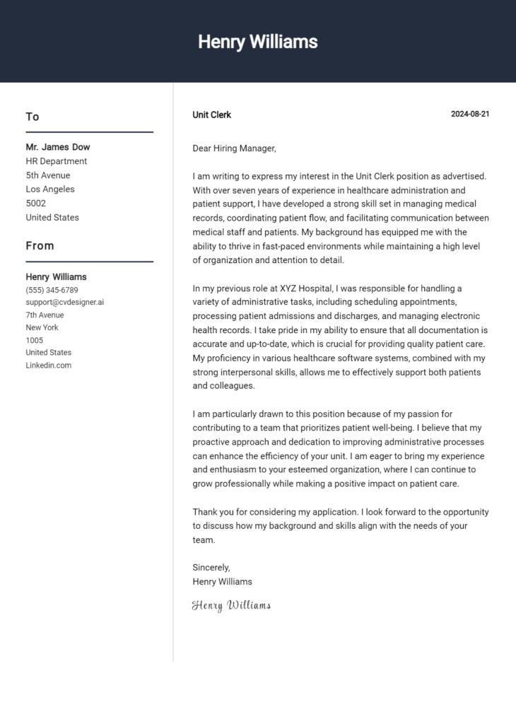 18 Front Office Clerk Cover Letter Examples For 2024 (writing Guide