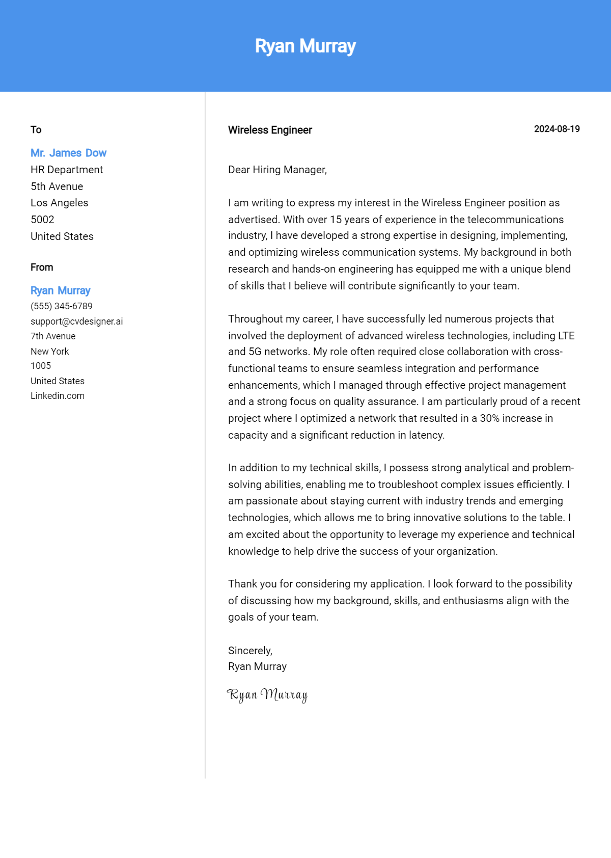 18 Senior Systems Engineer Cover Letter Examples for 2024 (Downloadable ...